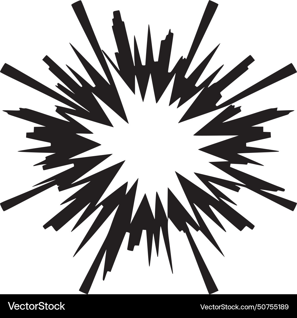 Explosion - black and white Royalty Free Vector Image