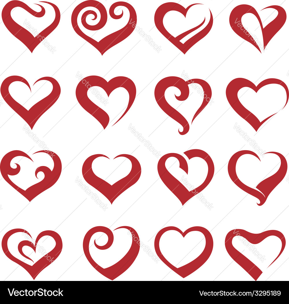 Heart collection Royalty Free Vector Image - VectorStock
