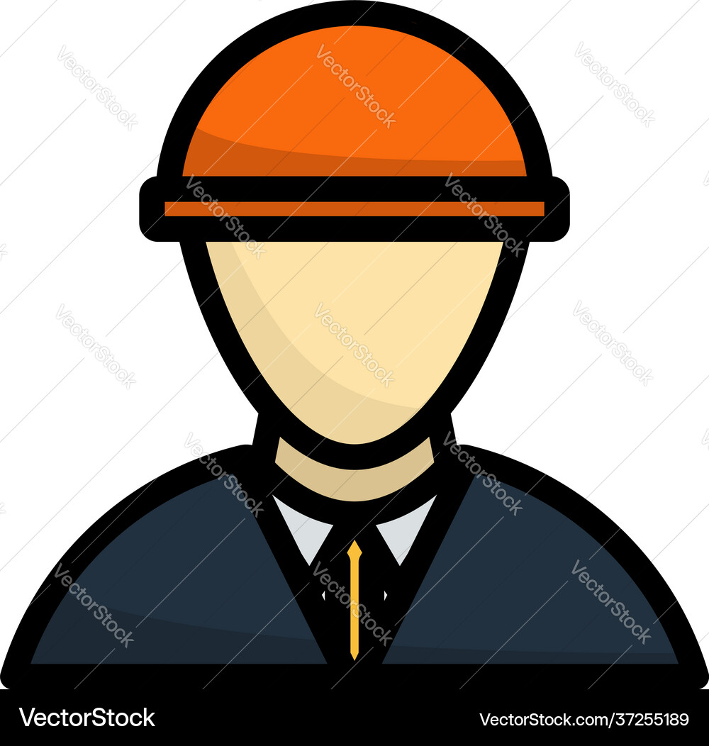 Icon construction worker head in helmet Royalty Free Vector