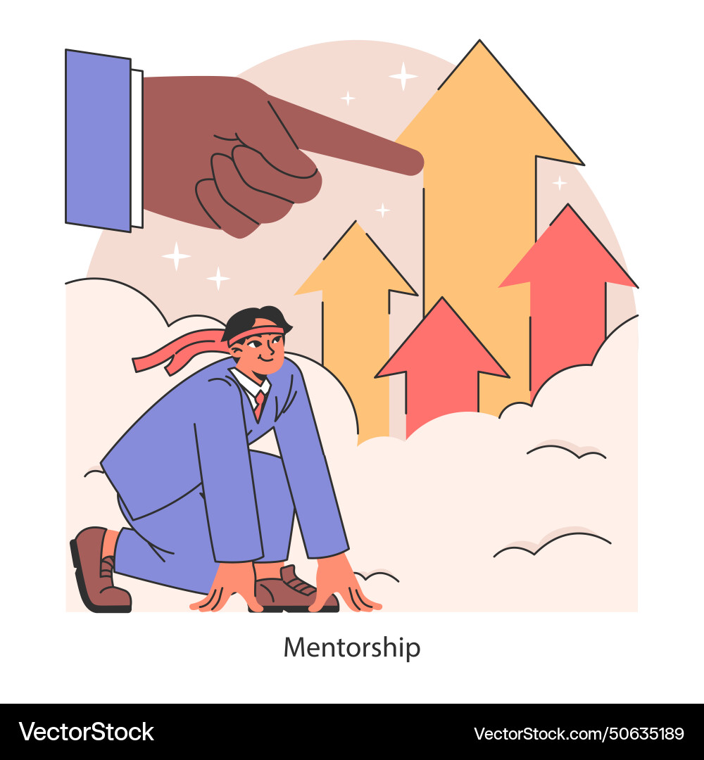 Life navigation man receiving direction Royalty Free Vector