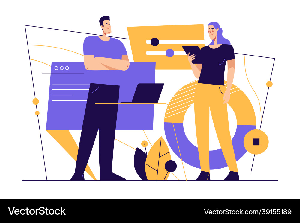 Modernt flat style outline Royalty Free Vector Image