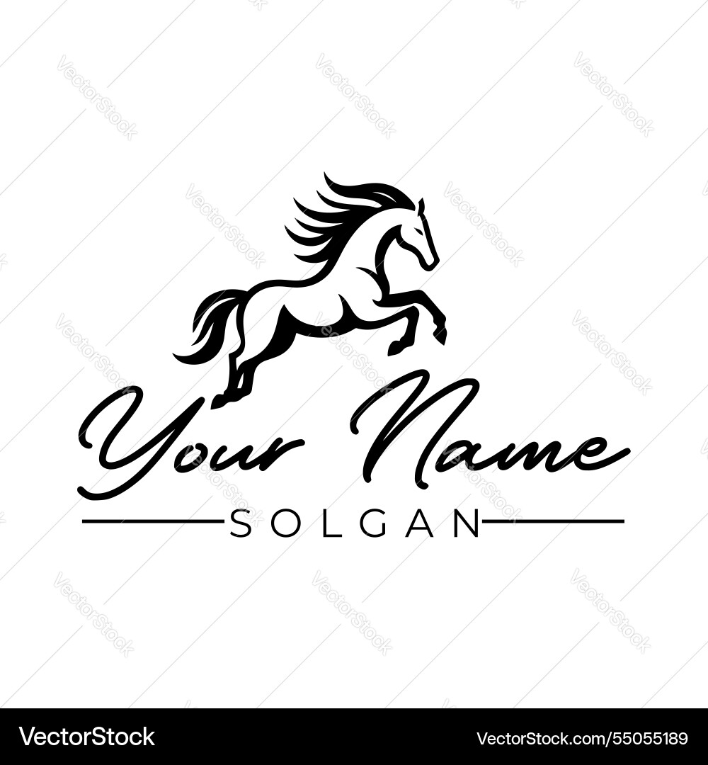 Of a galloping horse long jump Royalty Free Vector Image