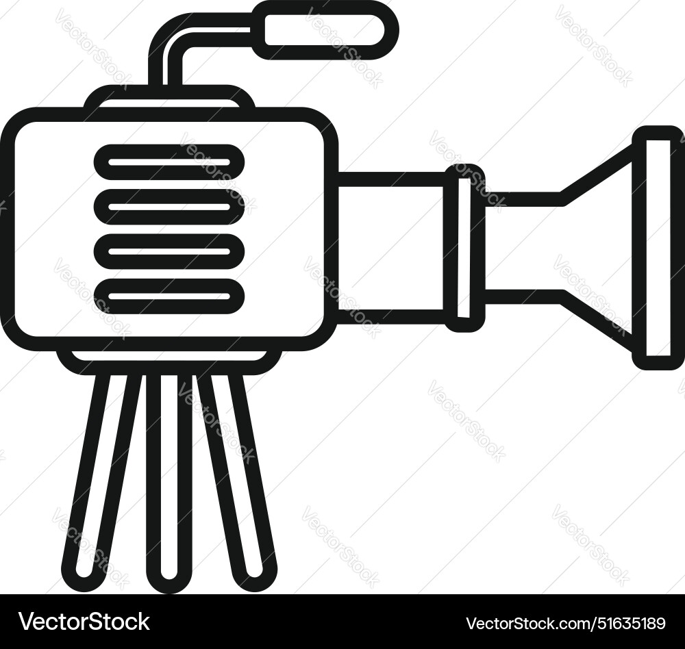 Professional digital video camera on tripod Vector Image