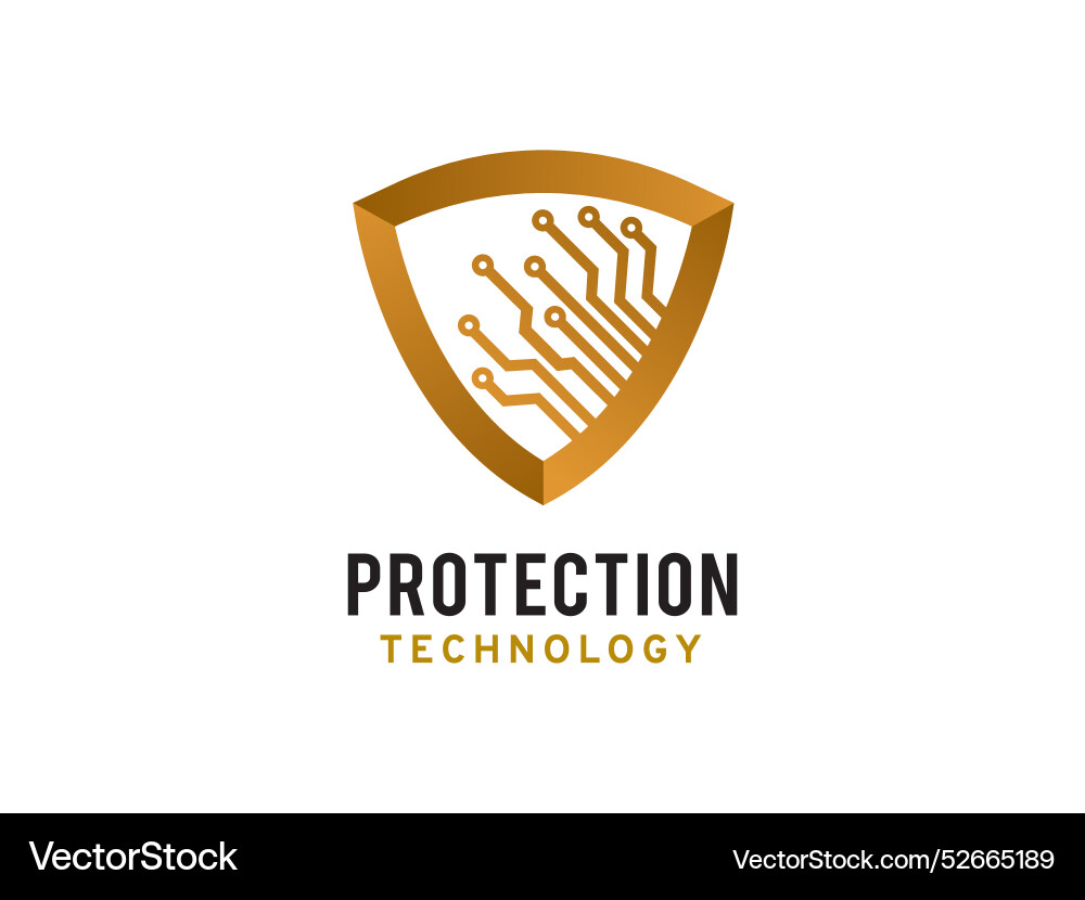 Shield technology logo symbol or icon template Vector Image