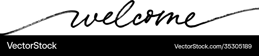Welcome word hand drawn line calligraphy Vector Image