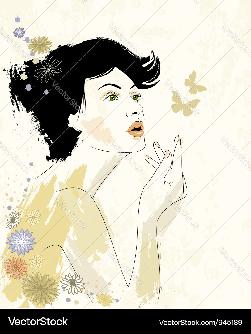 Young beautiful woman Royalty Free Vector Image