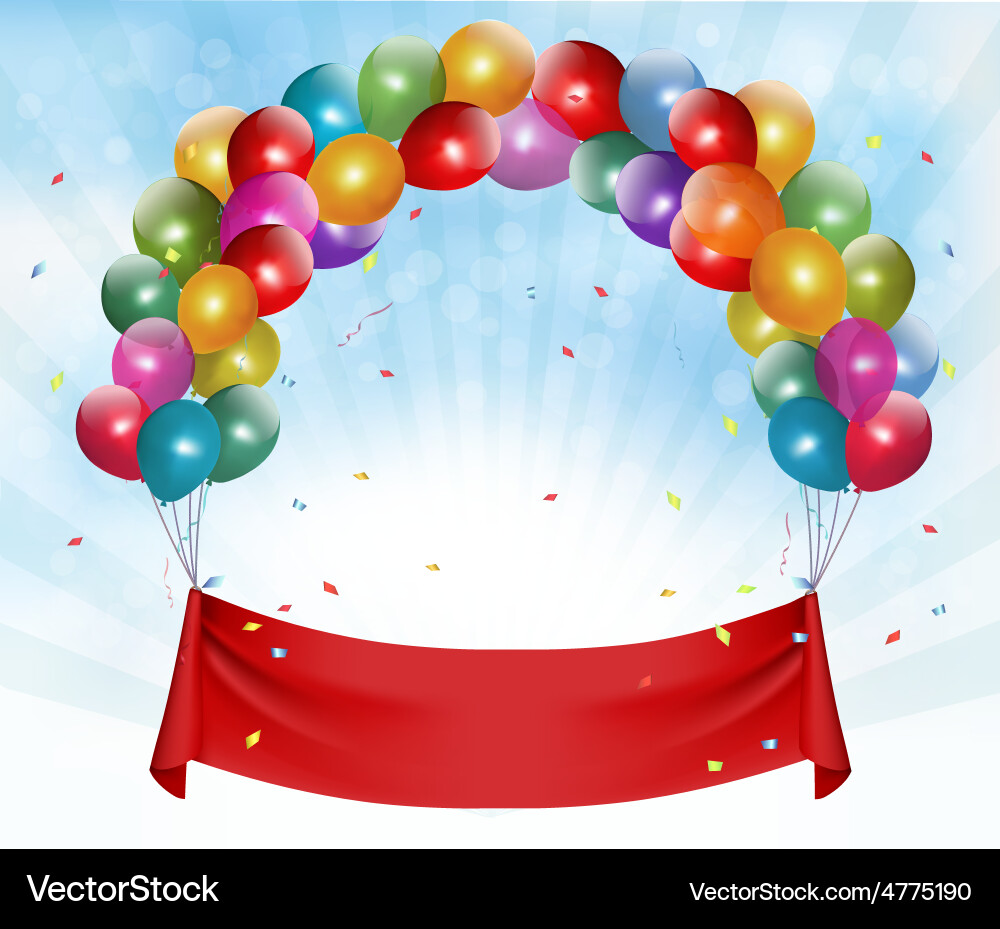 Celebration Banner with Balloons Royalty Free Vector Image