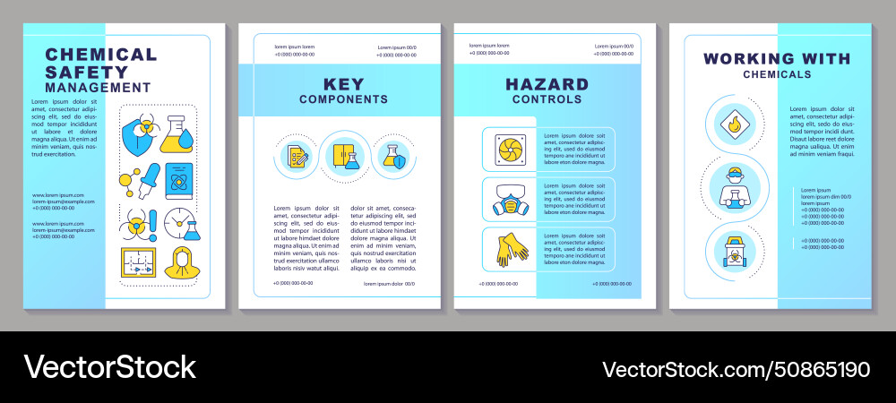 Chemical hazard assessment brochure template Vector Image