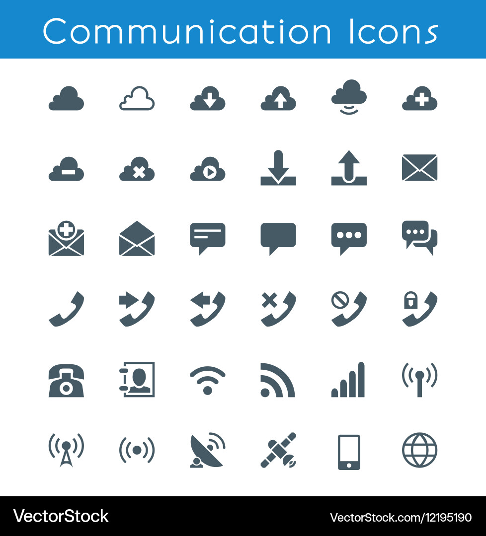 Communication icons Royalty Free Vector Image - VectorStock