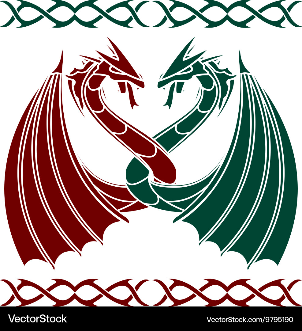 Dancing dragons Royalty Free Vector Image - VectorStock