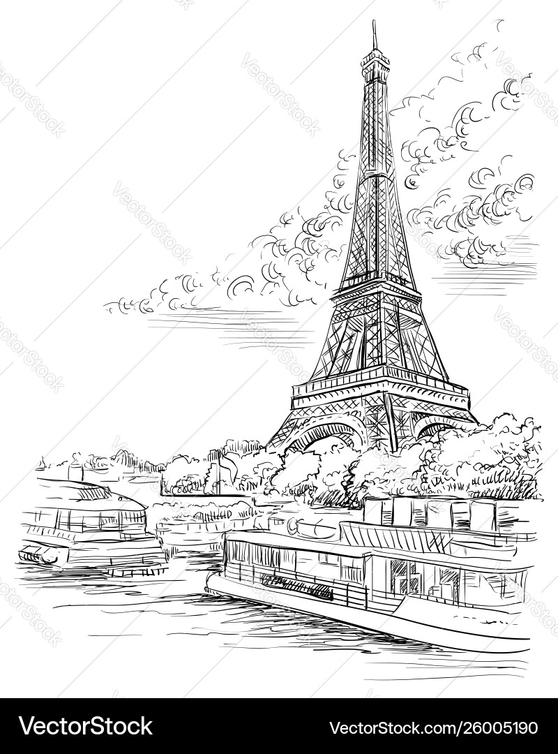 Hand drawing paris 3 Royalty Free Vector Image