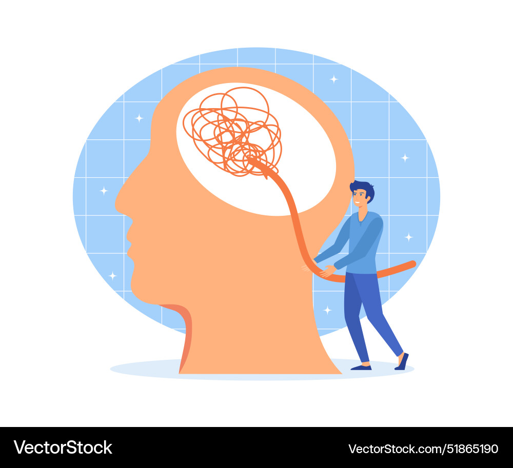 Mental health concept character Royalty Free Vector Image