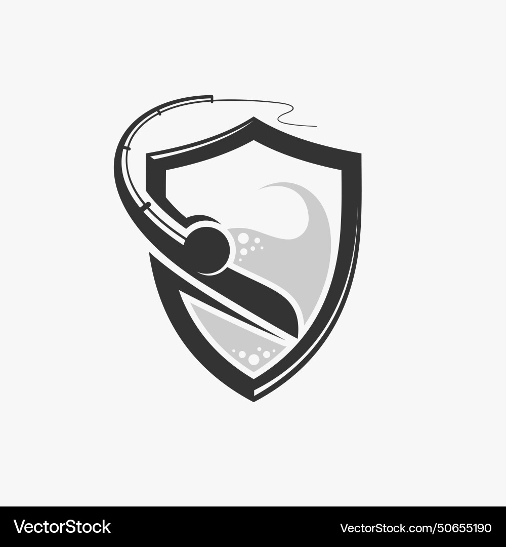 Safety fishing logo secure Royalty Free Vector Image