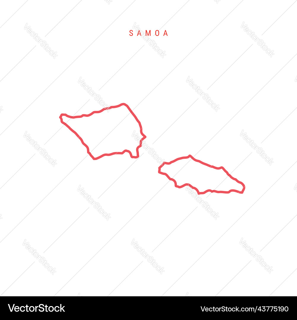 Samoa editable outline map Royalty Free Vector Image