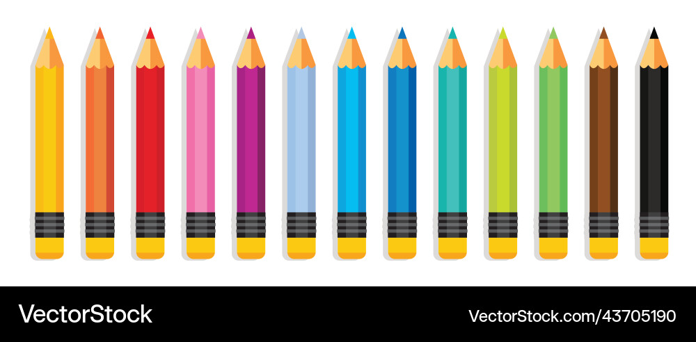 Set of colored pencils Royalty Free Vector Image