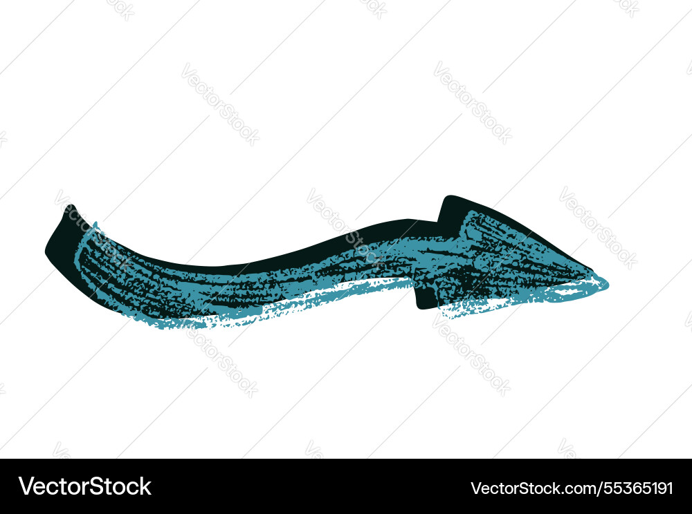 Arrow crayon drawing neo brutalist right Vector Image