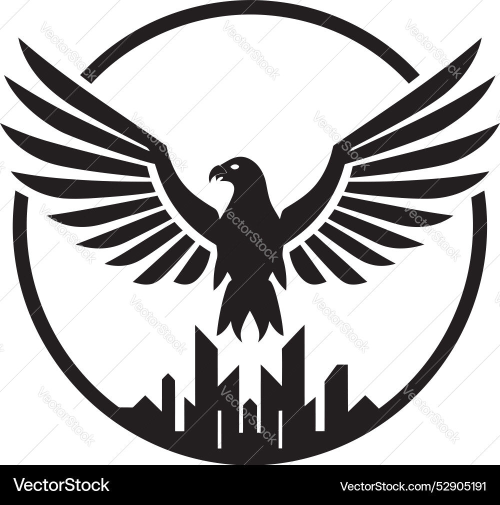 Black predator hawk logo idea Royalty Free Vector Image