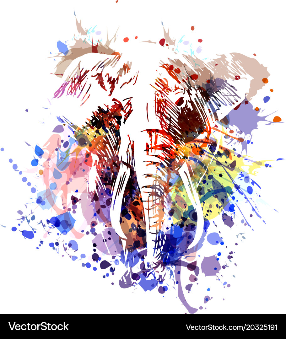Colorful Watercolor Elephant Royalty Free Vector Image
