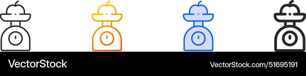 Diet iconthin linear gradient blue stroke Vector Image