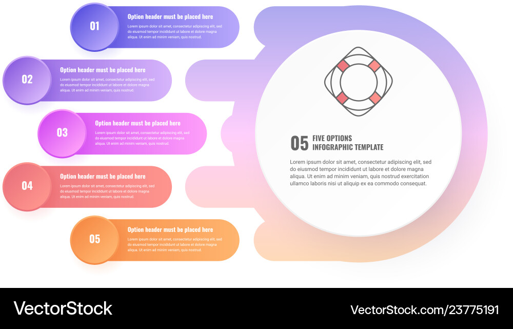 Five steps infographic template Royalty Free Vector Image