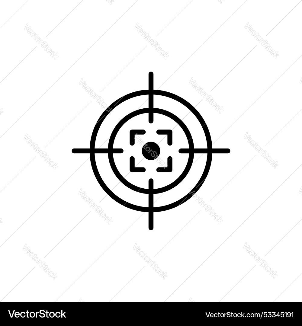 Gun target line icon isolated on white background Vector Image