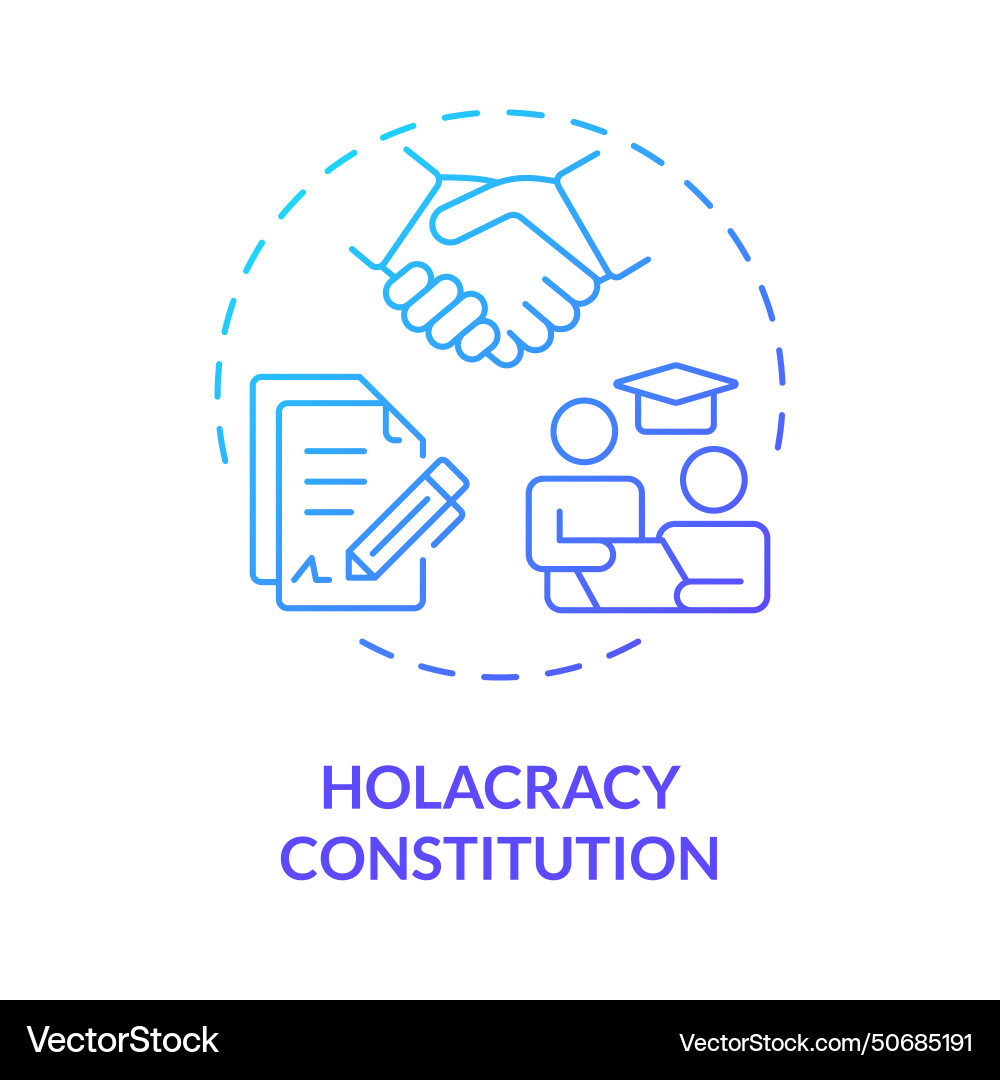 Holacracy constitution blue gradient concept icon Vector Image