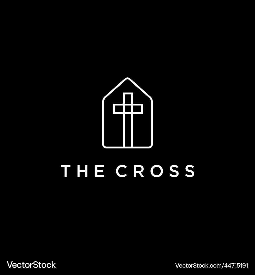 Minimalist Church Cross Logo Royalty Free Vector Image