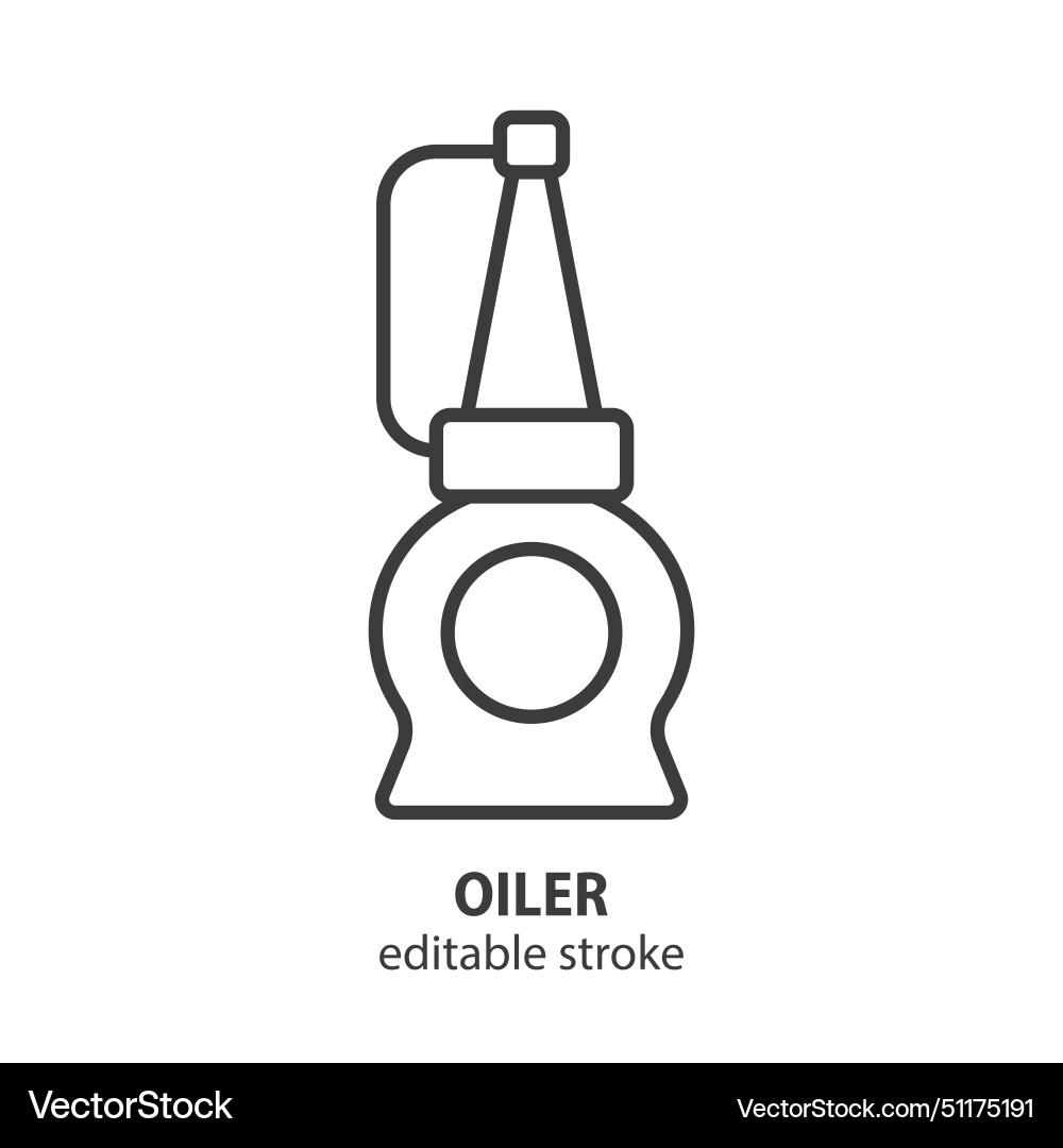 Oiler line icon sewing machine symbol Royalty Free Vector