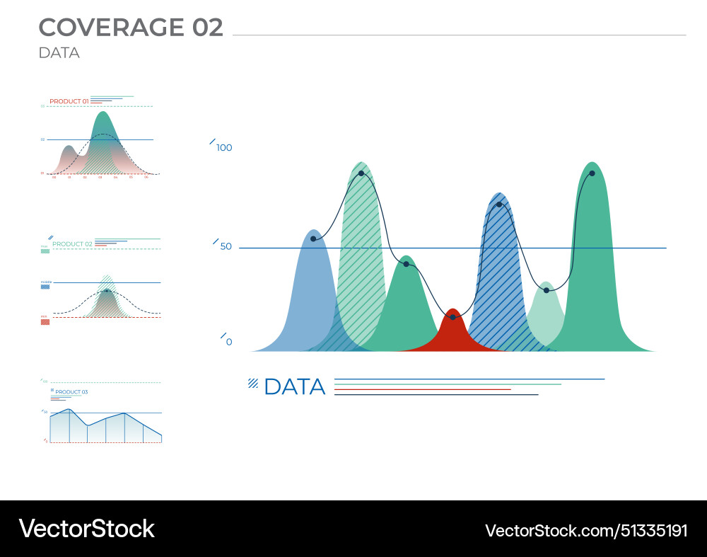 Poster process data charts in color Royalty Free Vector