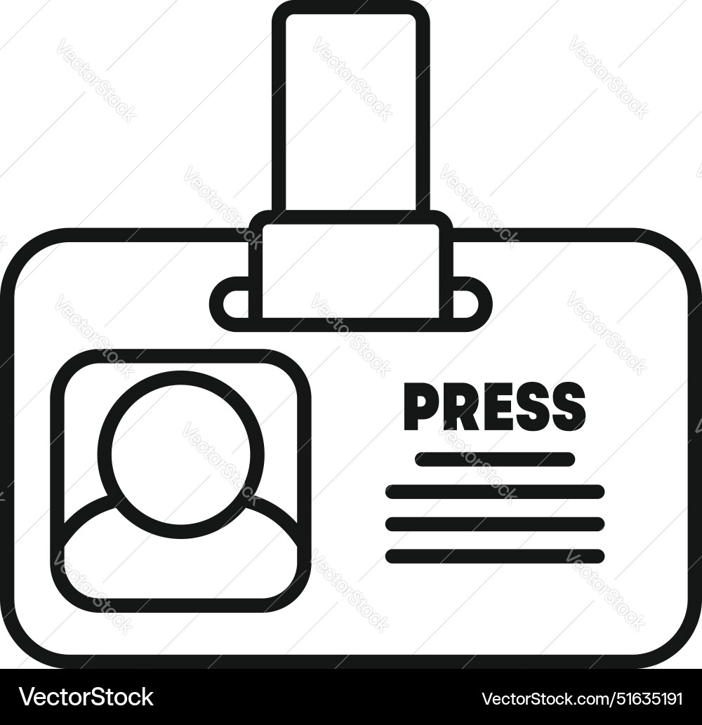 Press journalist identity card allowing access Vector Image