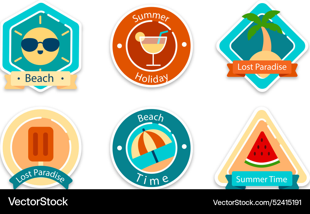 Summer labels set Royalty Free Vector Image - VectorStock