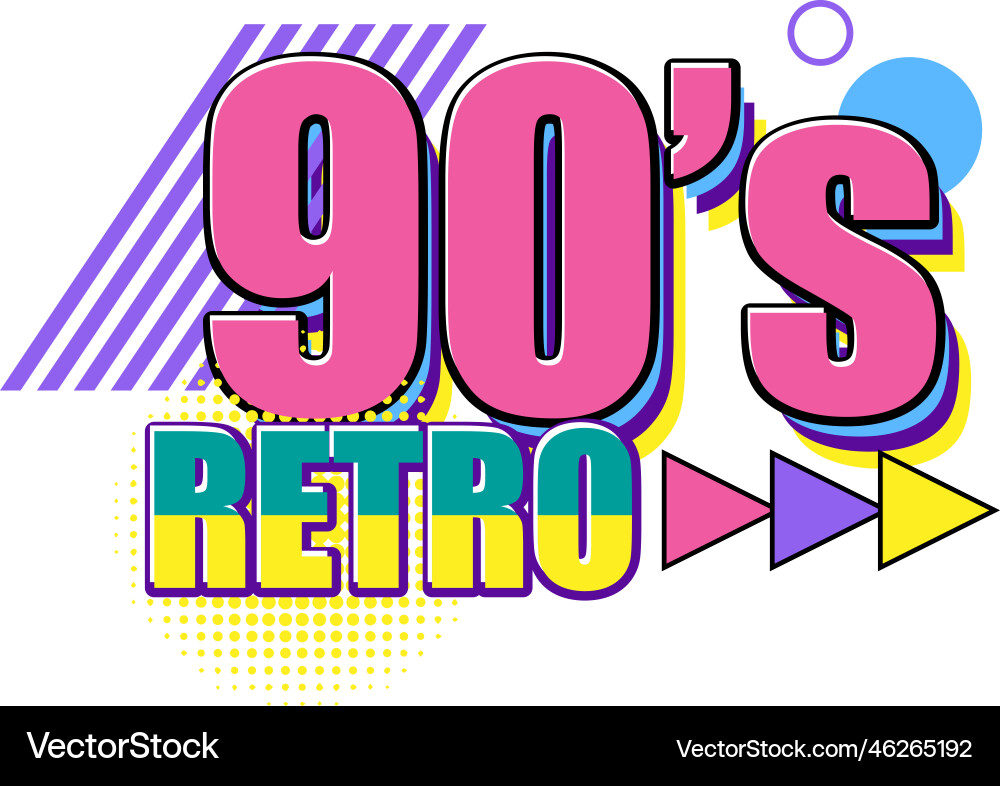90s retro banner template Royalty Free Vector Image