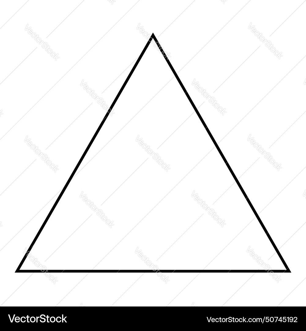 Equilateral triangle shape symbol black and white Vector Image