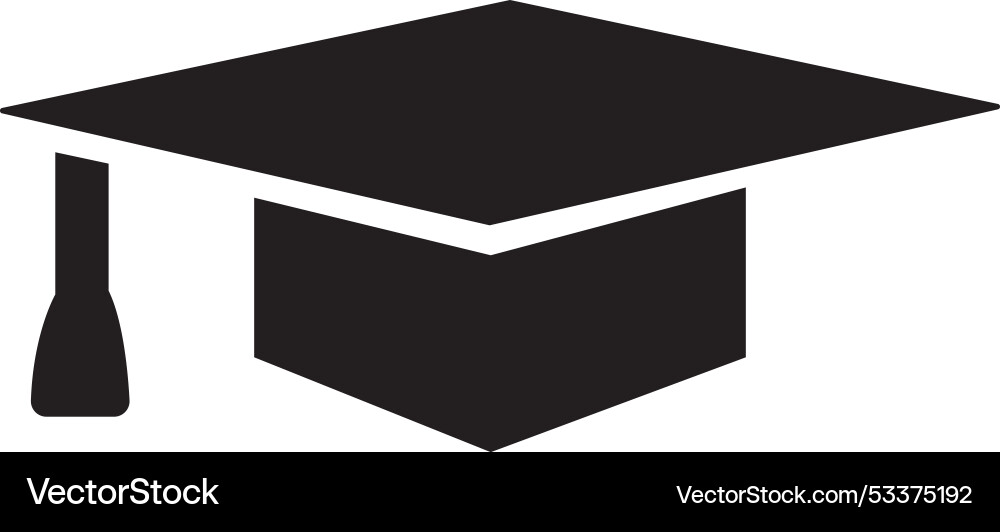 Graduation cap icon logo silhouette design Vector Image