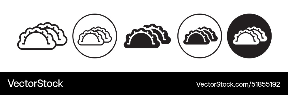 Jiaozi icon set collection for web Royalty Free Vector Image