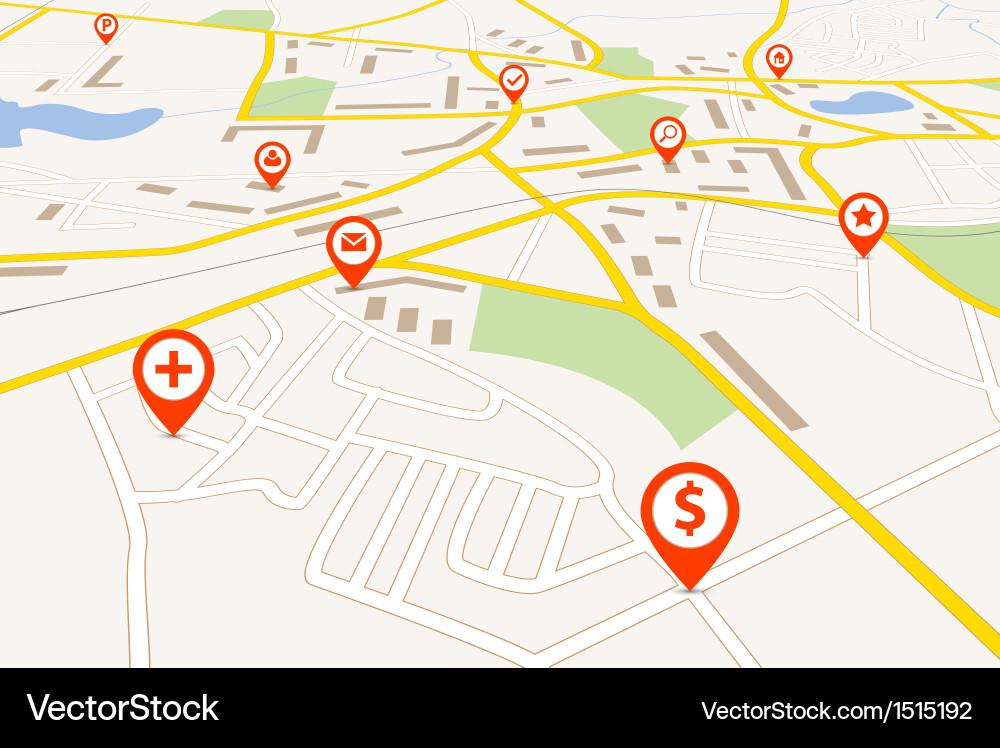 Navigation map Royalty Free Vector Image - VectorStock
