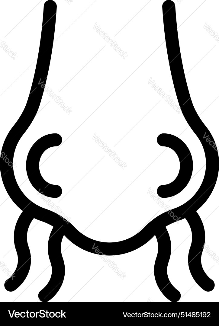 Outline der menschlichen Nase Lizenzfreies Vektorbild