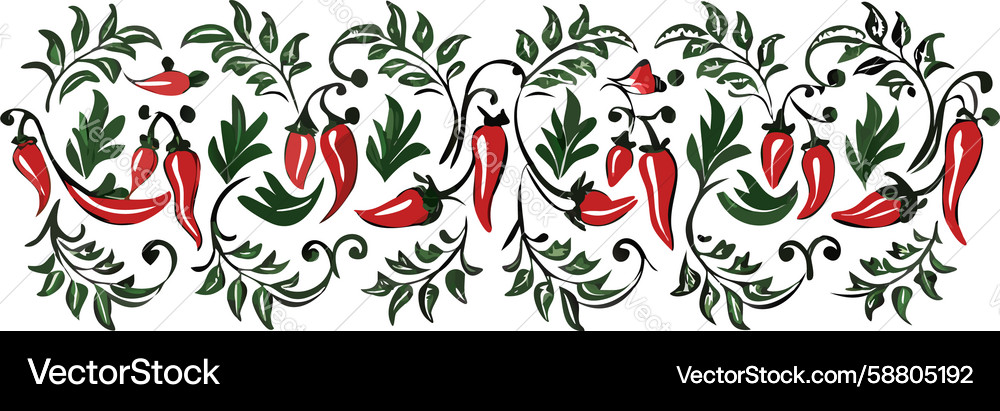 Red Chili Pepper Border – Royalty-Free Vector | VectorStock