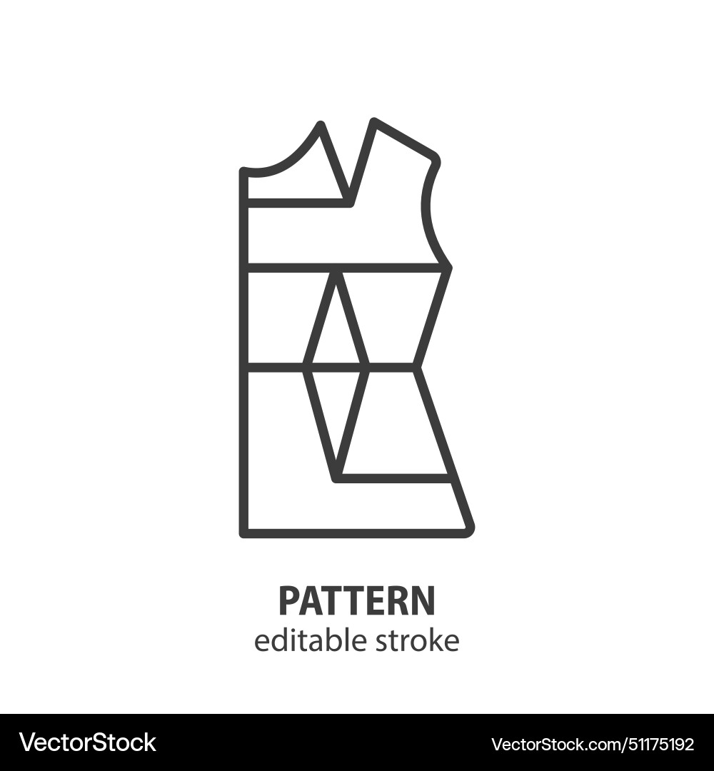 Sewing pattern line icon editable stroke Vector Image