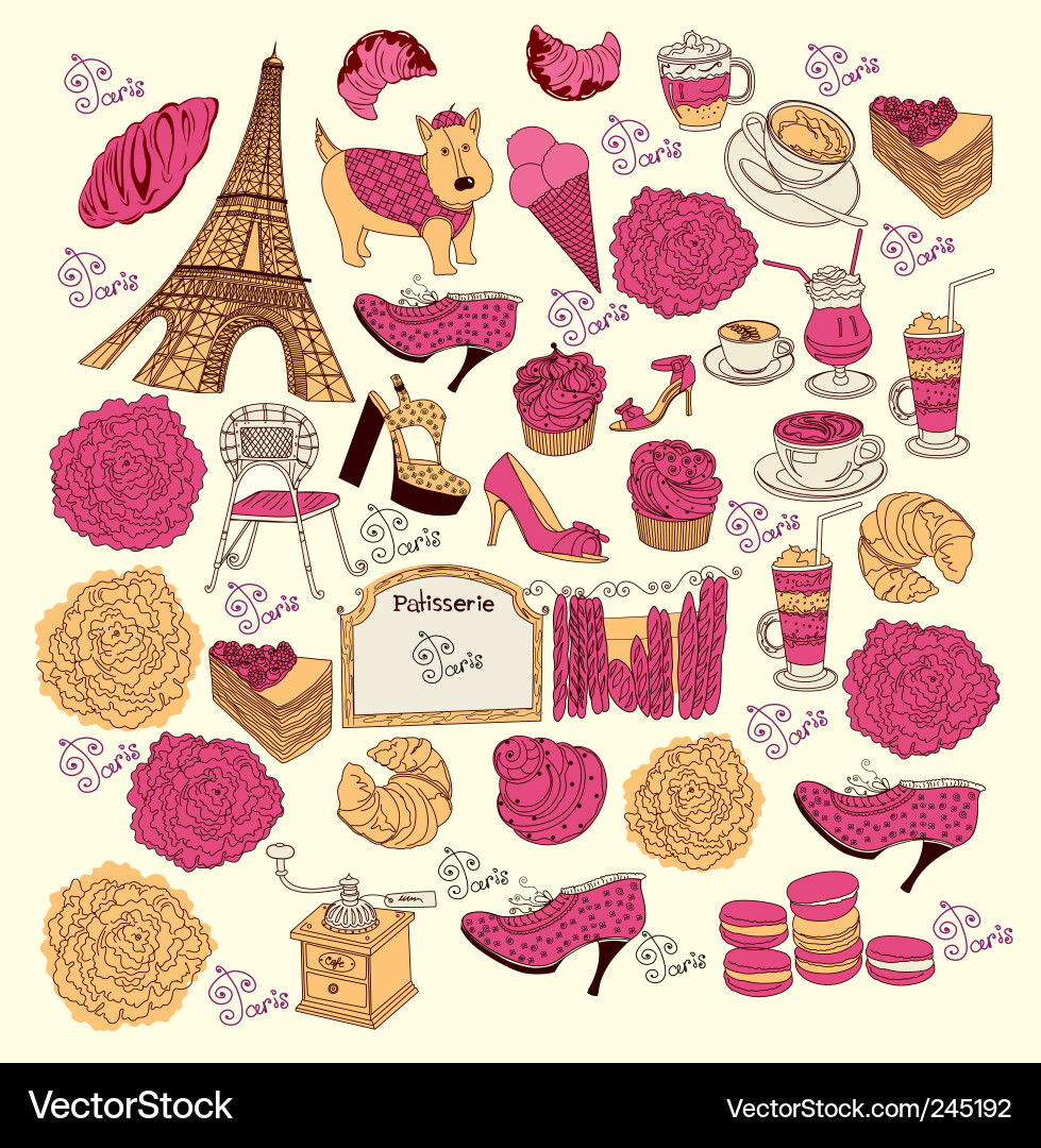 Symbole von paris Lizenzfreies Vektorbild - VectorStock