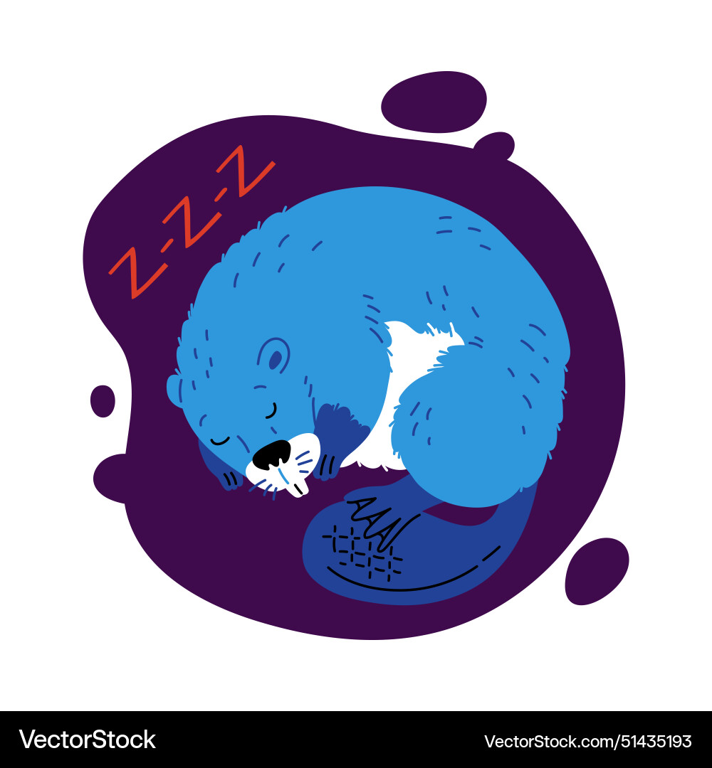 A cute sleeping beaver Royalty Free Vector Image