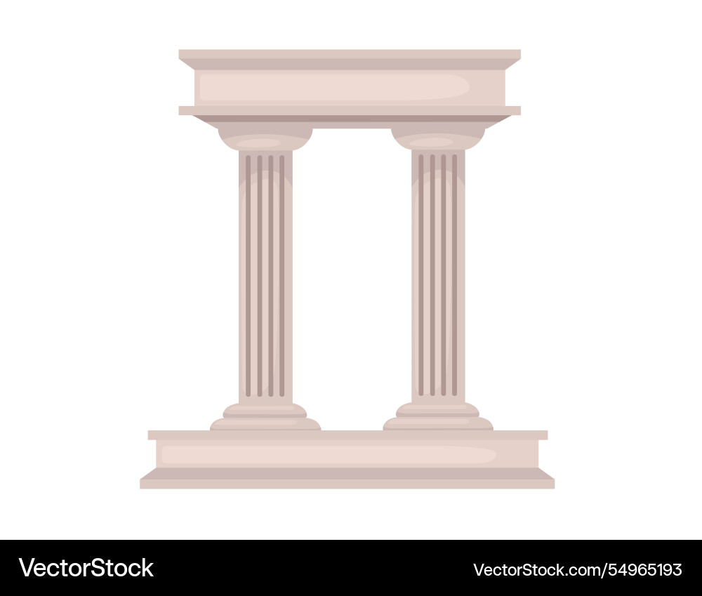 Ancient greek arch with columns isolated on white Vector Image