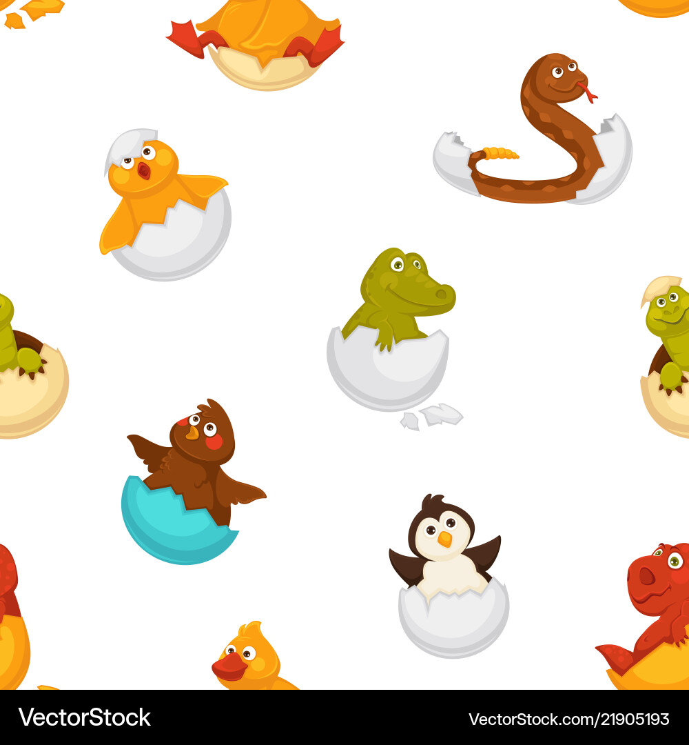 Animals born from eggs eggshells and reptiles Vector Image