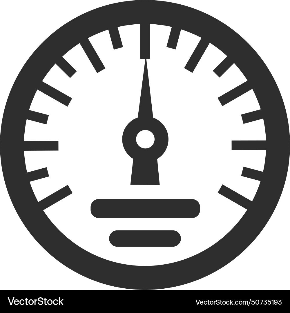 Dashboard symbol speedometer black icon round Vector Image