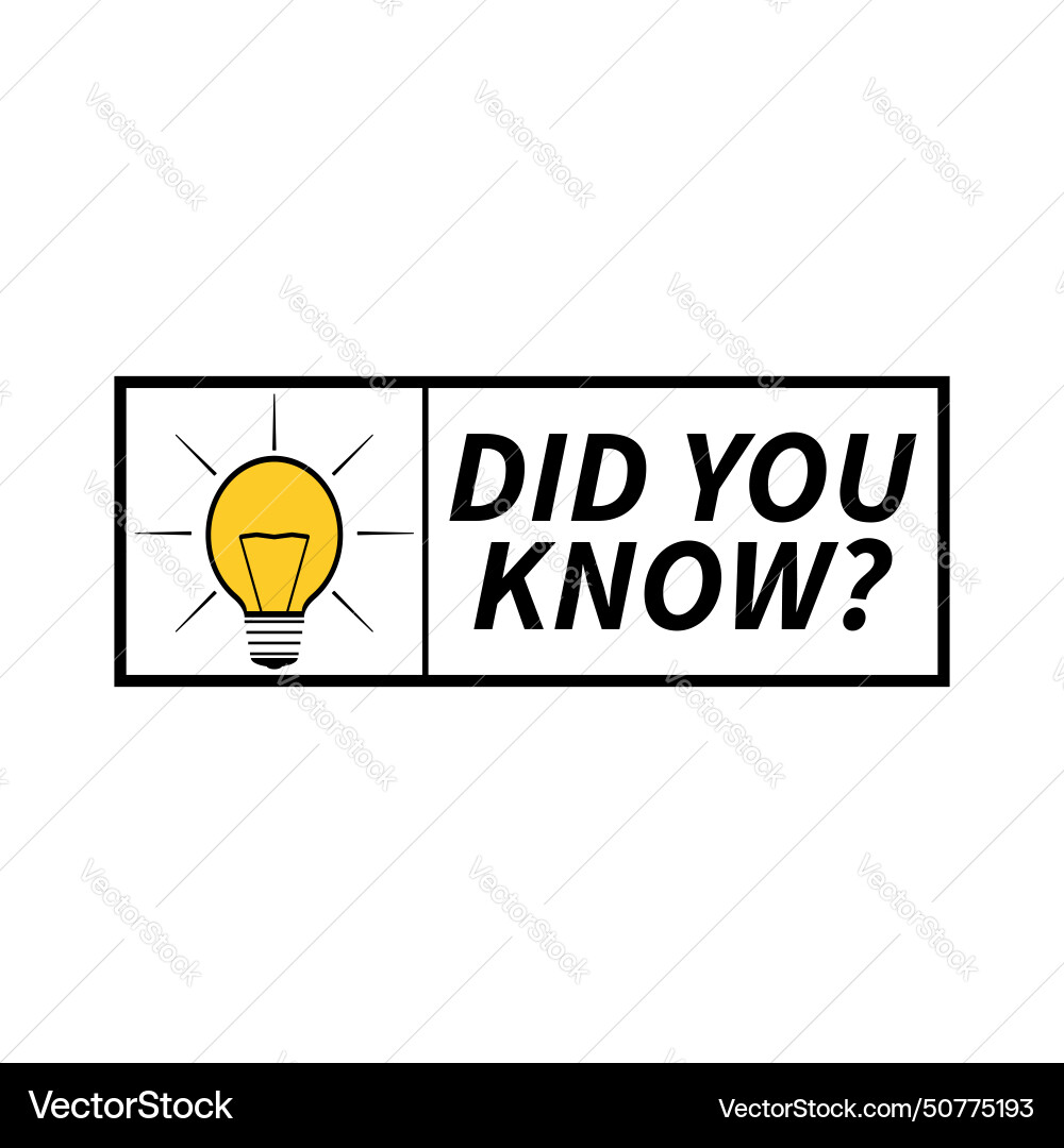 Did you know lettering design Royalty Free Vector Image