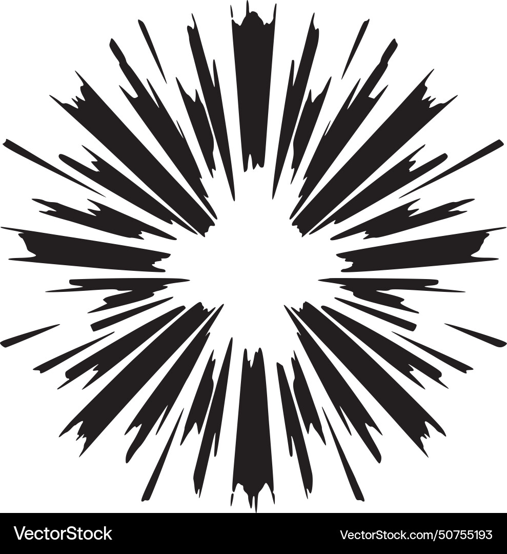 Explosion - black and white Royalty Free Vector Image