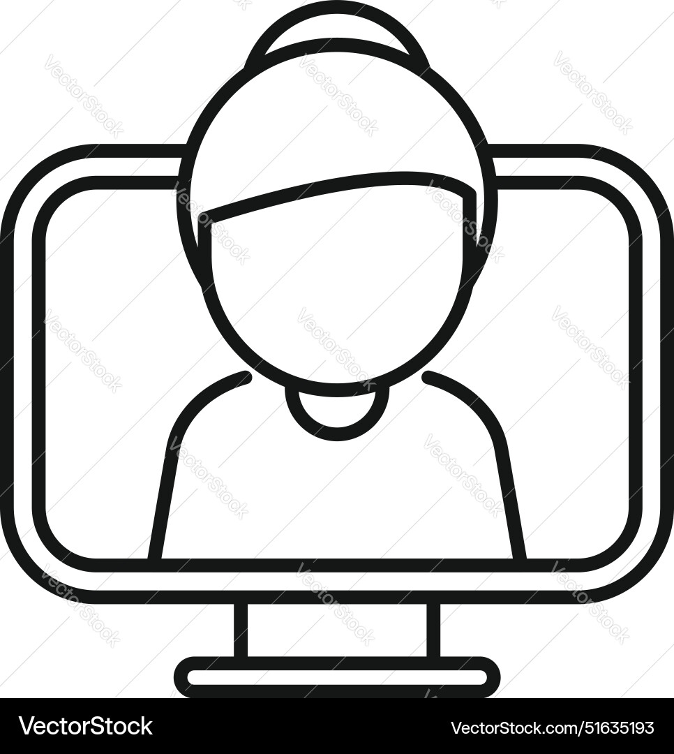 Gamer streaming on computer wearing headphones Vector Image