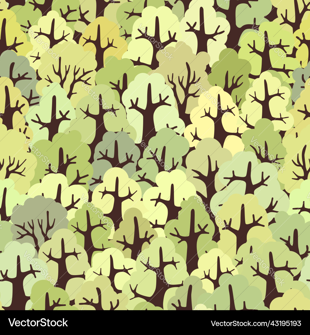 Green seamless background forest of deciduous Vector Image