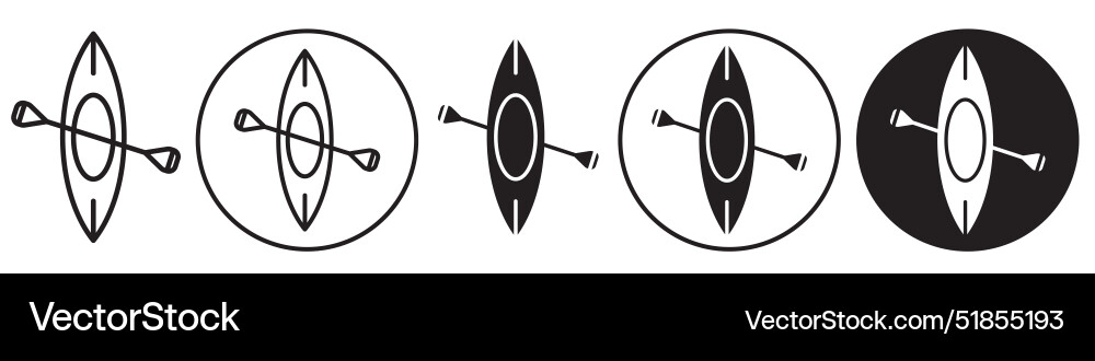 Kayak icon set collection for web Royalty Free Vector Image