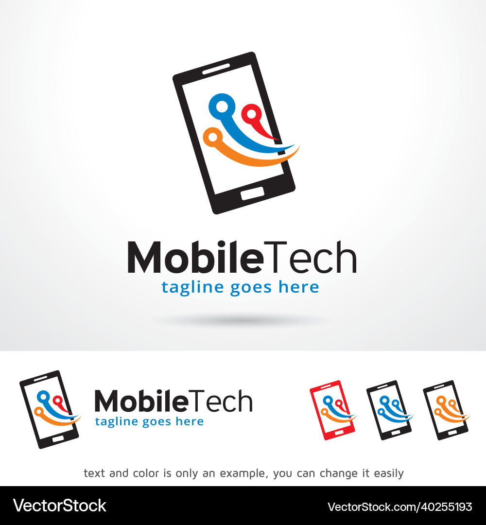 Mobile tech logo template Royalty Free Vector Image